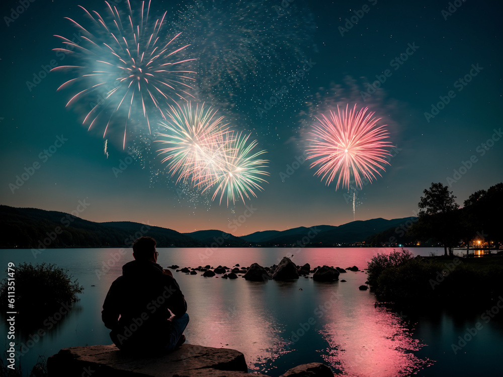 Behold the splendor of the night sky as our protagonist sits on a rock ...