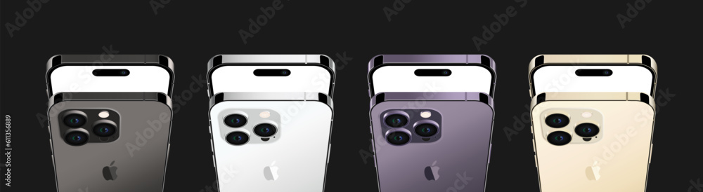 iPhone 14 Pro. Realism, color, set of iPhones 14 Pro, iPhone 14 Pro top ...