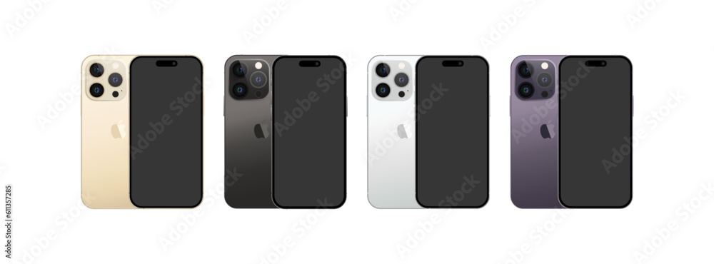 iPhone 14 Pro layout. Realism, color, iPhone 14 Pro from two angles ...