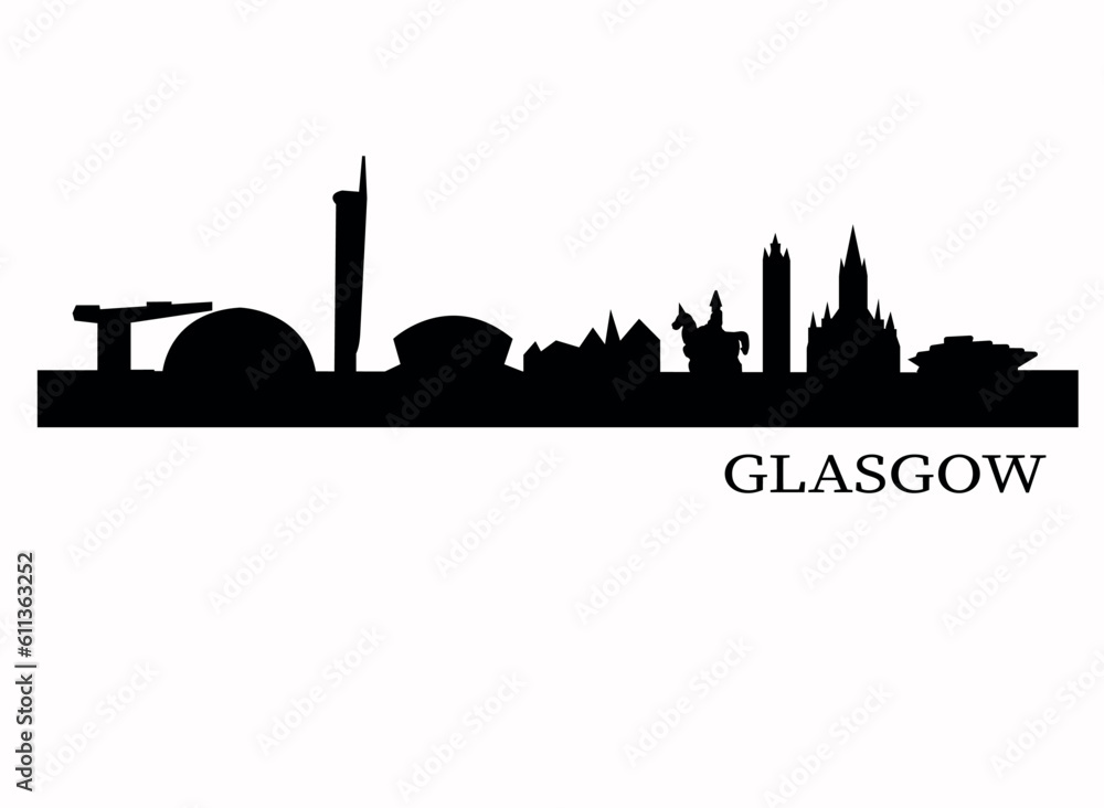 glasgow city skyline silhouette Stock Vector | Adobe Stock