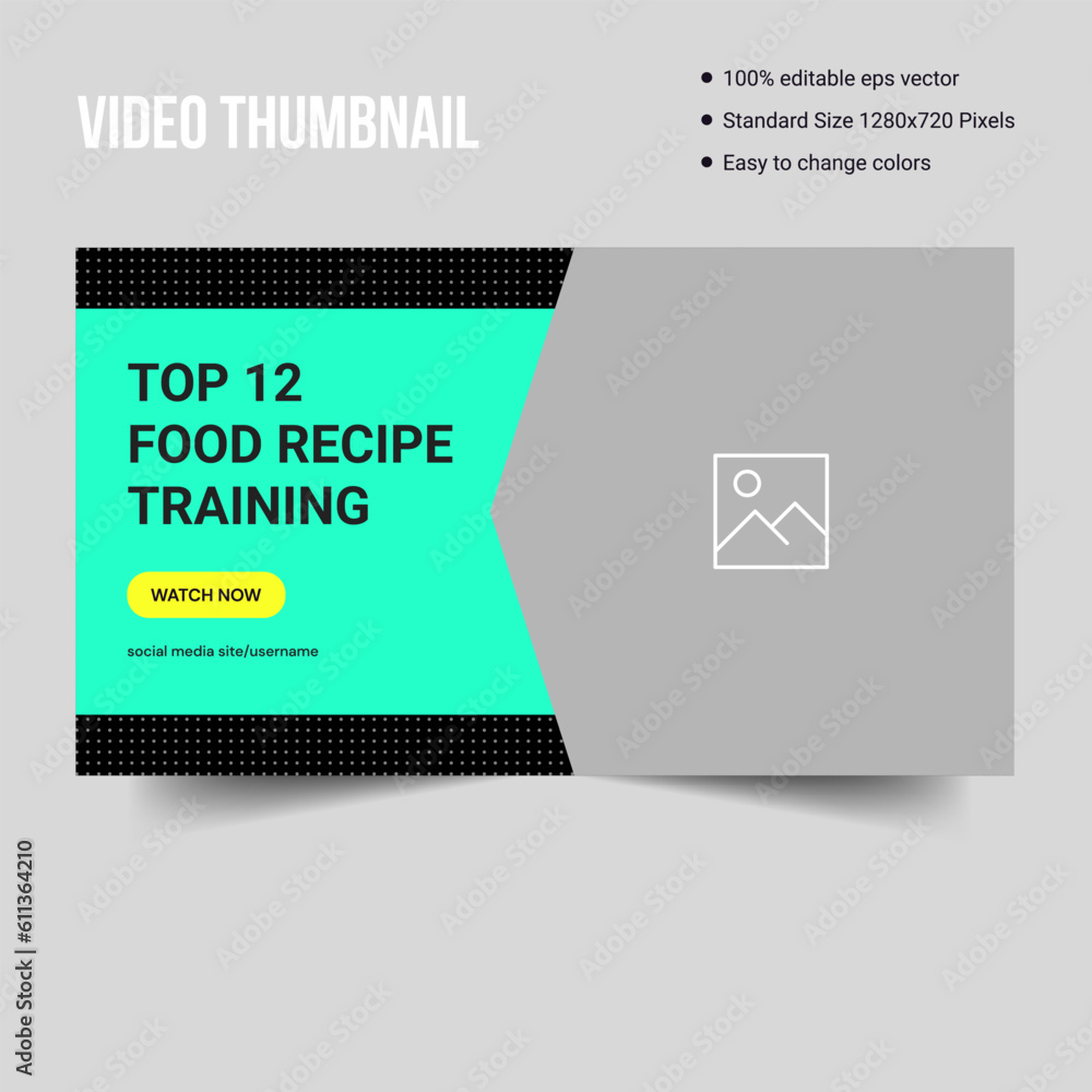 Youtube thumbnail banner template for food review, food vlog content ...