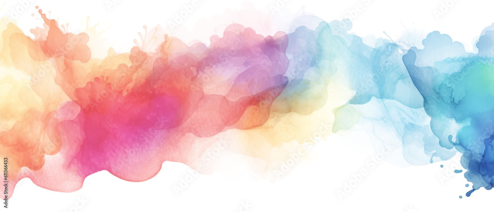 Rainbow watercolor banner background stripe Stock Illustration | Adobe ...