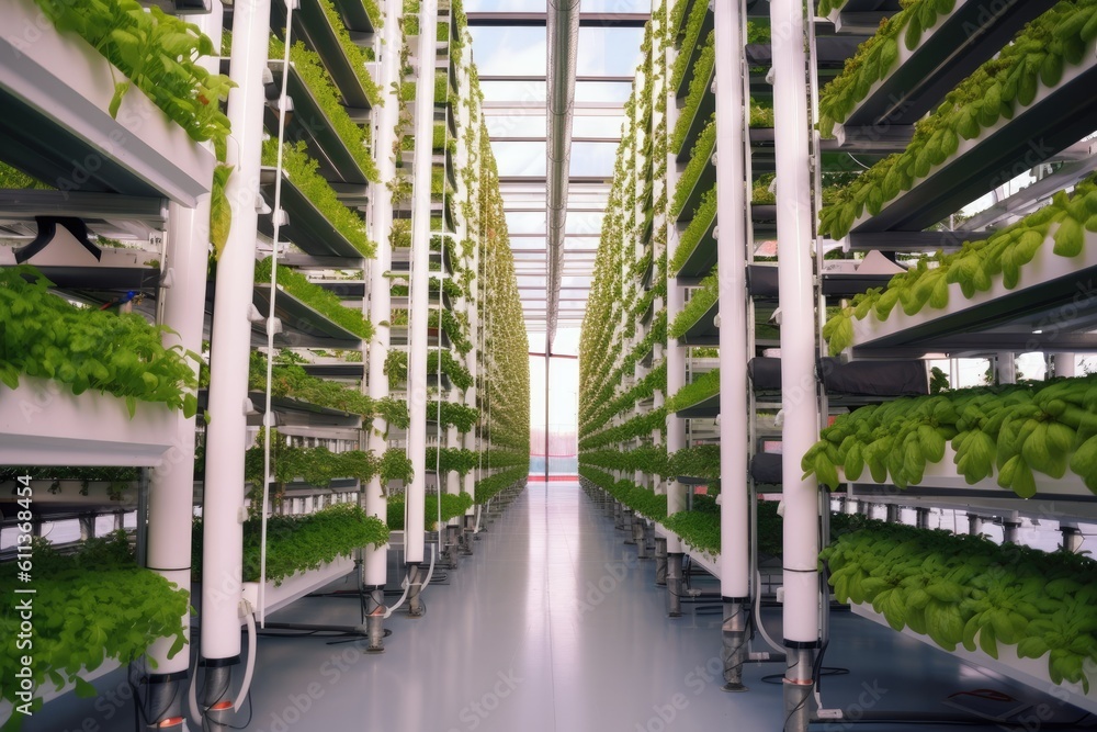 Vertical Farming future of agriculture. farmers using vertically ...