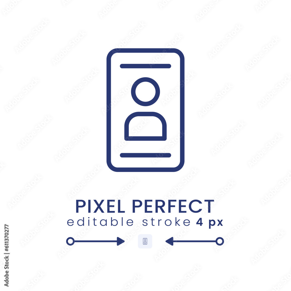 Personal profile linear desktop icon. Mobile authentication. Identity ...