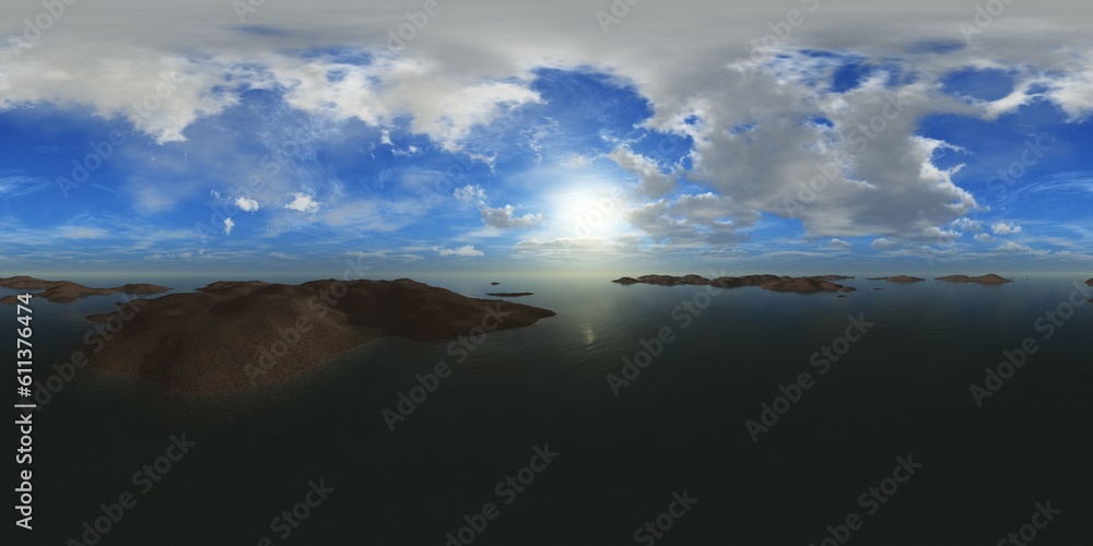 archipelago, sea bay, HDRI, environment map , Round panorama, spherical ...