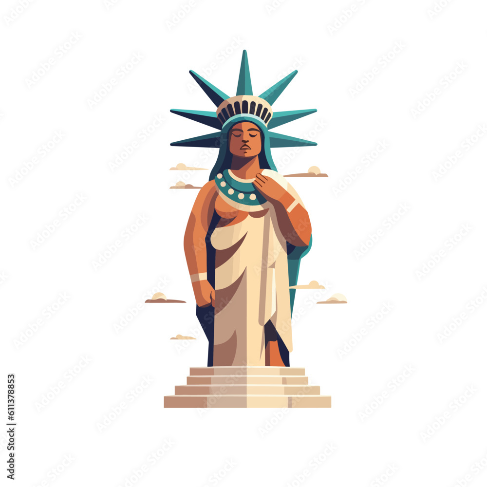 Native indian statue of liberty vector isolated Stock Vector | Adobe Stock