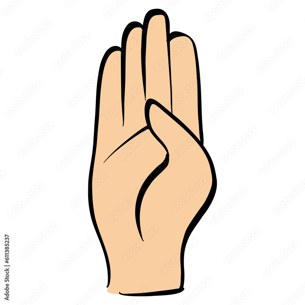 Sign Language Alphabet Symbol Letter B Stock Vector | Adobe Stock