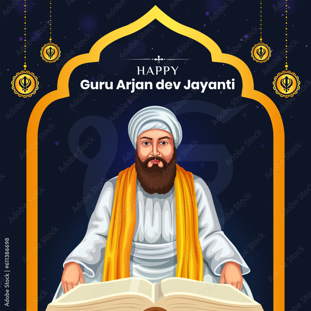 Vetor de illustration of the Sikh Guru Arjan Dev Ji who is also known ...