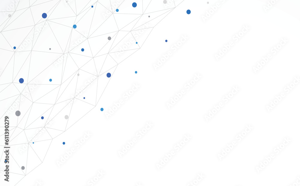 Abstract Connecting Dots And Lines Connection Science Background Vector Illustration Stock
