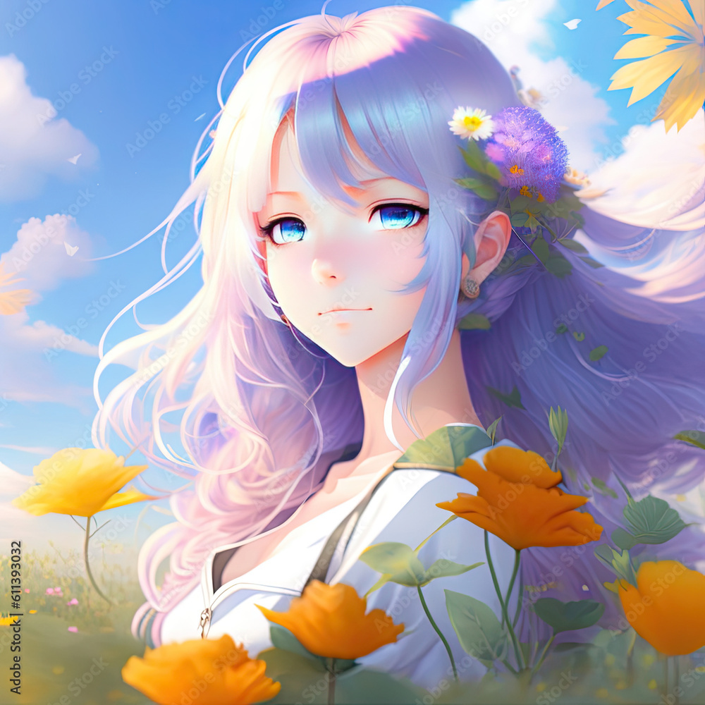 Ilustracja Stock: Generative AI, Ai Generated Art, anime girl, chibi ... Ilustracja Stock: Generative AI, Ai Generated Art, anime girl, chibi ...