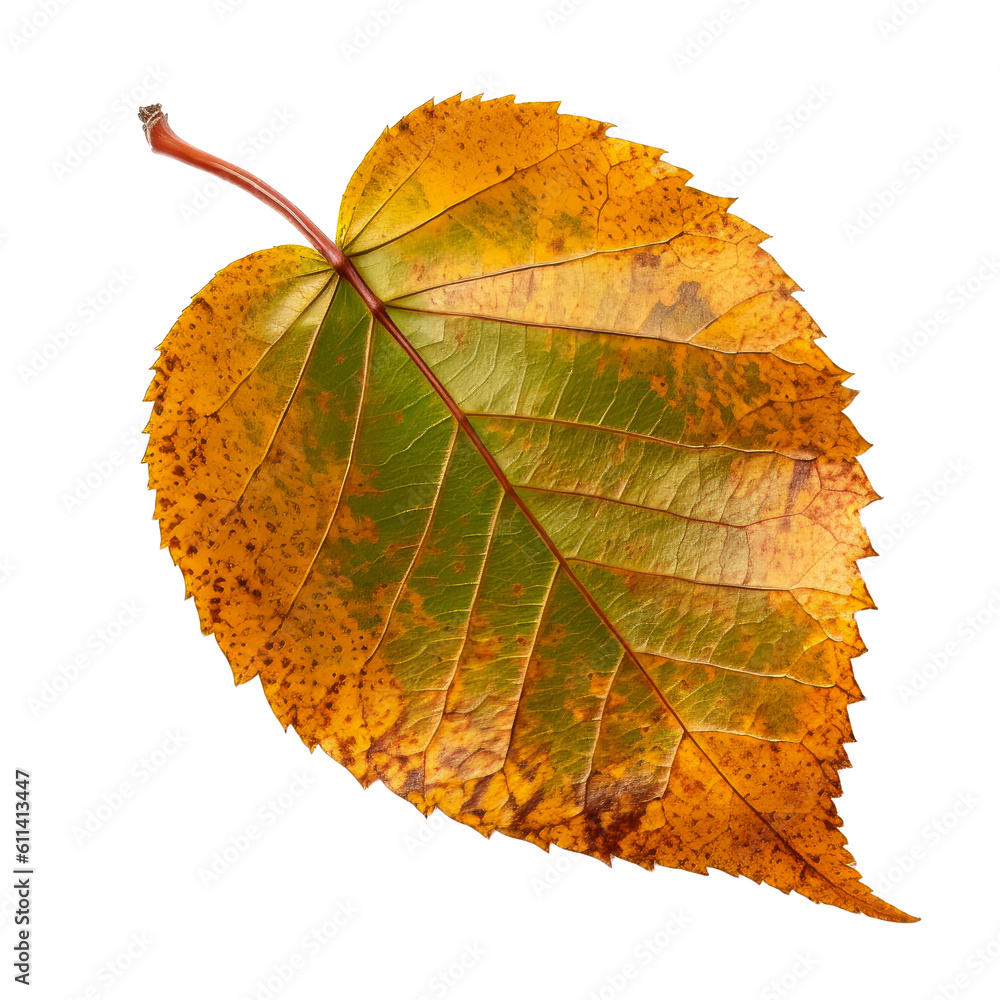 Paper birch leaf cutout isolated on transparent background, PNG image ...