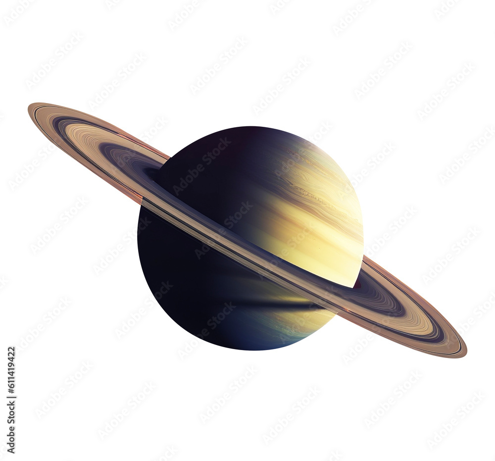 Saturn planet on transparent background. Generative AI. Stock ...
