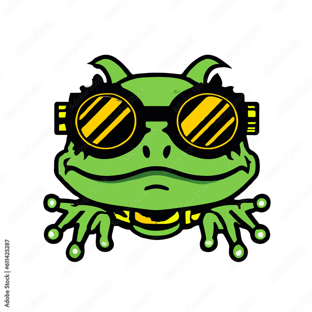 Vibin' Cyberpunk Frog: Chill and Stylish with Trendy Glasses - A Pepe ...