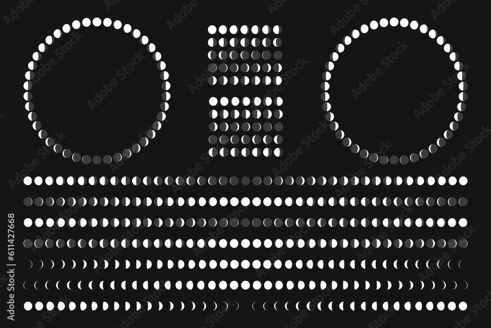 Moon phases. Magic cosmic symbols boho astrology decoration, abstract minimalist contemporary ...