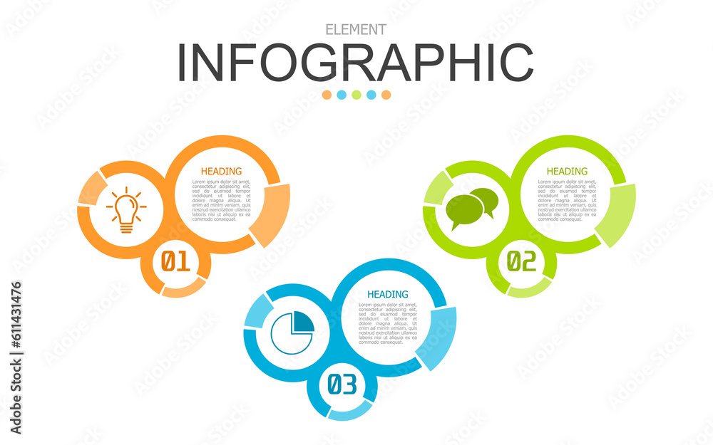 circle curve block options for infographic. used for process diagram ...