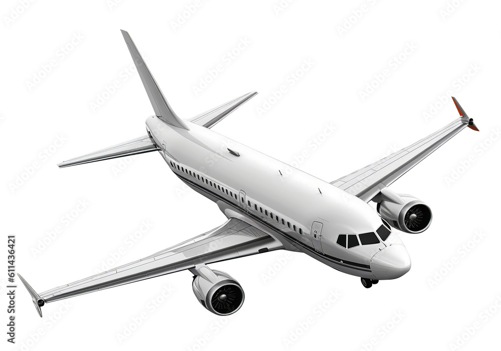 Airplane on transparent background. Generative AI. Stock Illustration ...