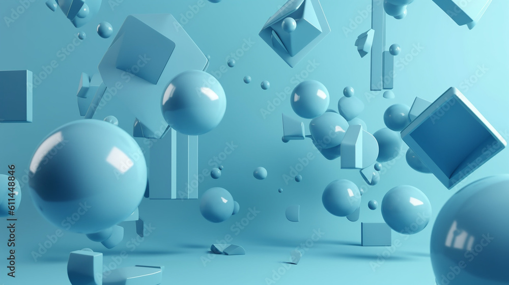 Abstract colorful 3d shapes floating in space Stock Illustration ...