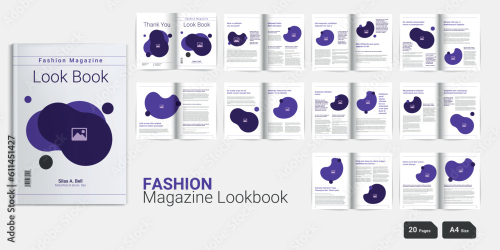 Vektorová grafika „Fashion Magazine Lookbook Ebook Magazine Layout ...