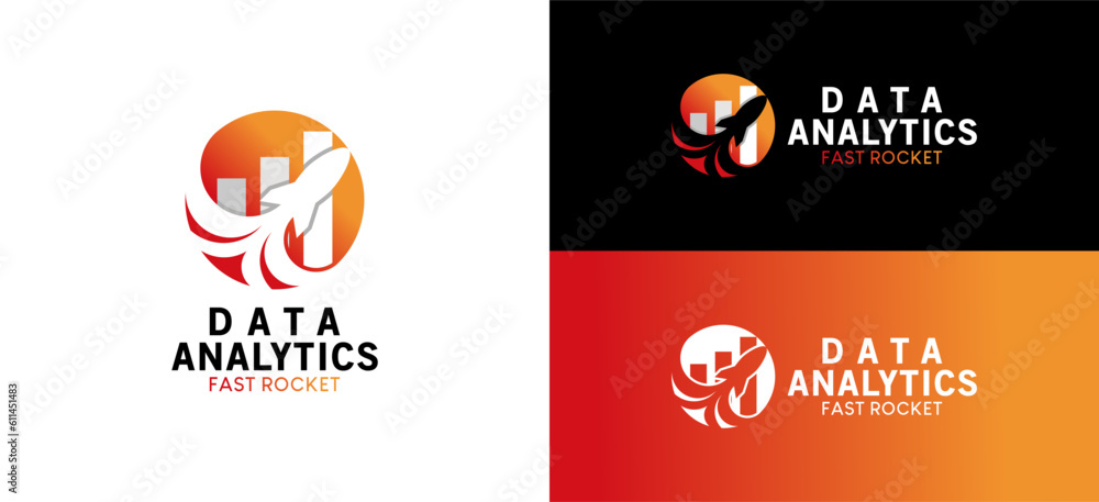 Rocket speed data analysis logo design for data finance, investment ...