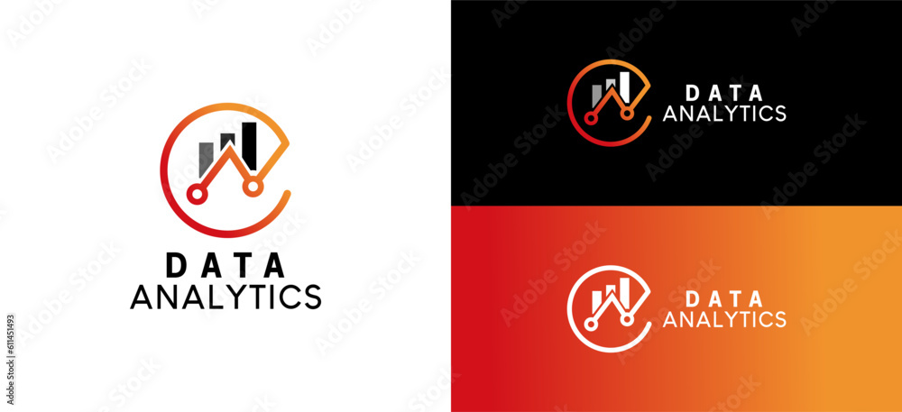 N letter data analysis logo design for data finance, investment icon ...