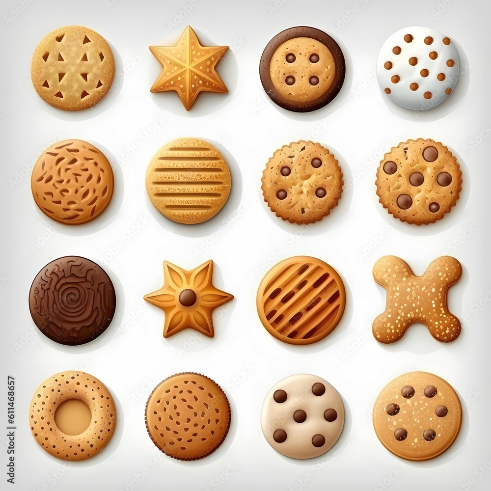 ภาพประกอบสต็อก cookies flat icons in the style of realistic and hyper ...