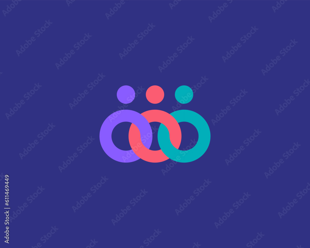 People from geometric shapes logo. Family community logo concept ...