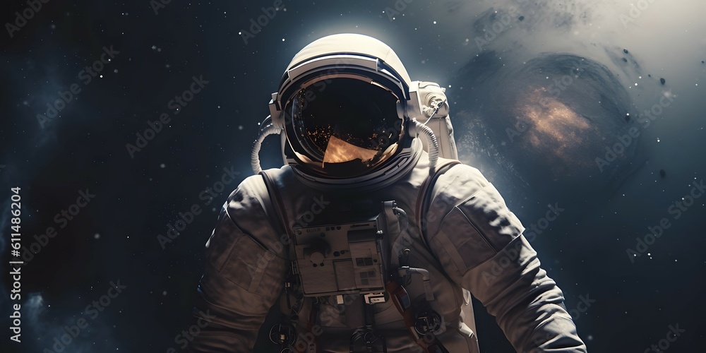 astronaut in deep space, milky way background, planet background ...