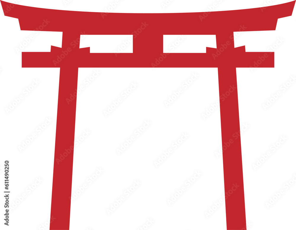 Shinto torii gate symbol icon vector illustration. Asian sacred gate ...