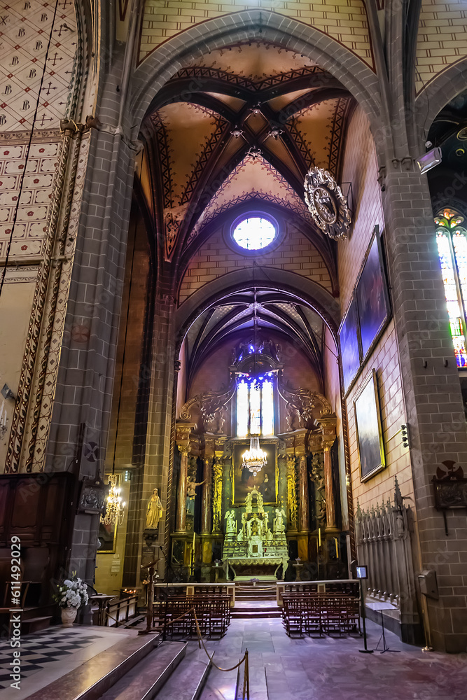 Interior of Roman Catholic Perpignan Cathedral of Saint John the ...