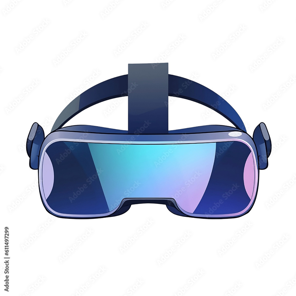 Virtual reality headset isolated on transparent white background, AR/VR ...