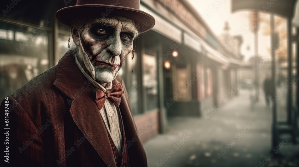 Ai generated. Scary and horrible photorealistic zombie Halloween ...