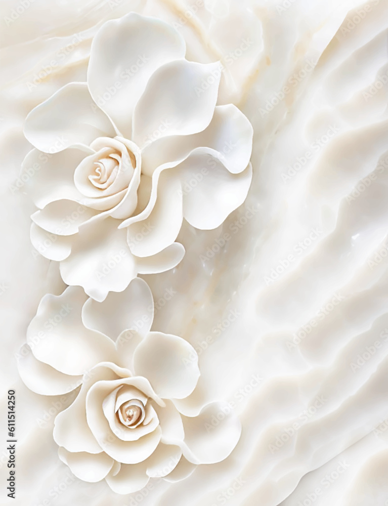 Elegant floral background with beautiful white flower pattern, luxury ...