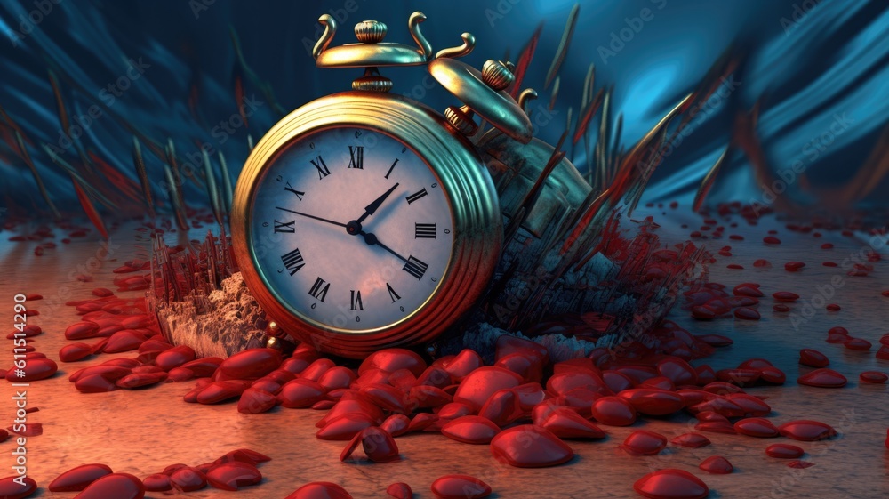 Old vintage clock ticking as concept of uncertainty future and past ...