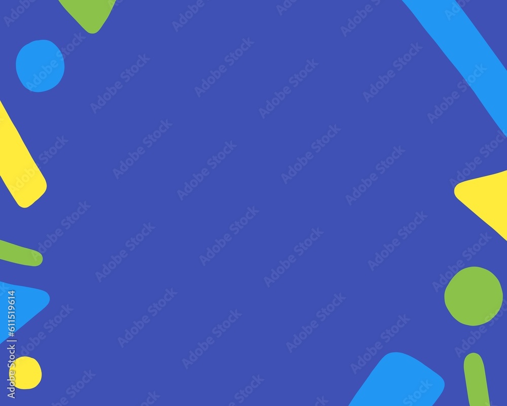 blue background with left and right side frame, blank space ...