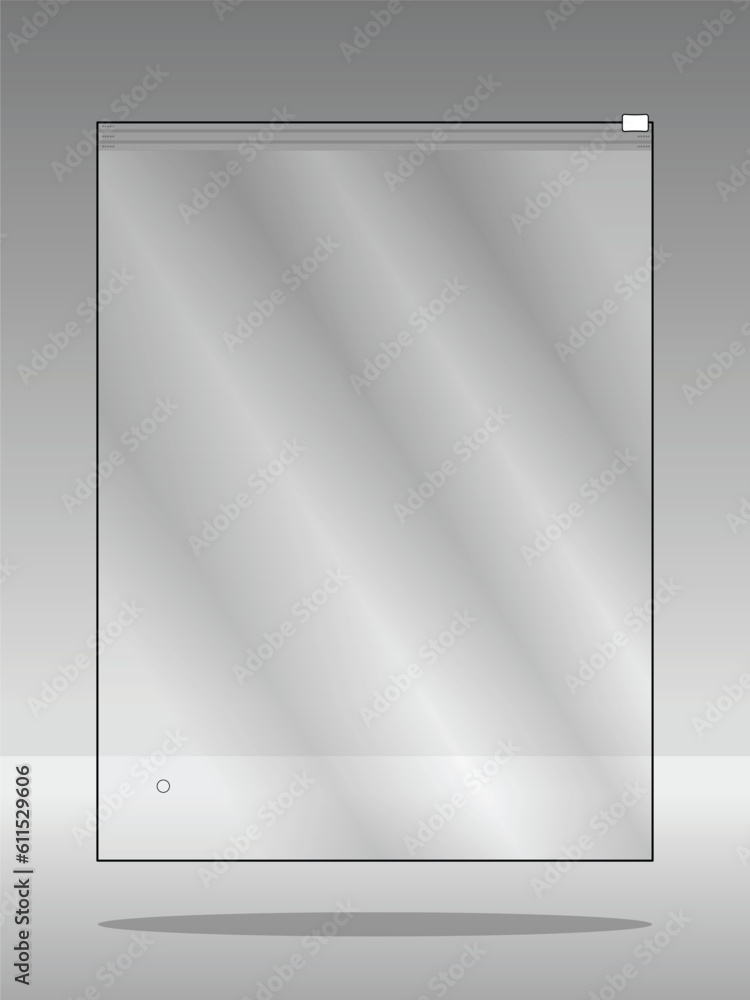 Clear plastic zip lock bag, reclosable bags template, vector file Stock ...