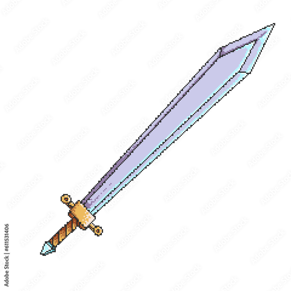 longsword pixel art Stock Illustration | Adobe Stock