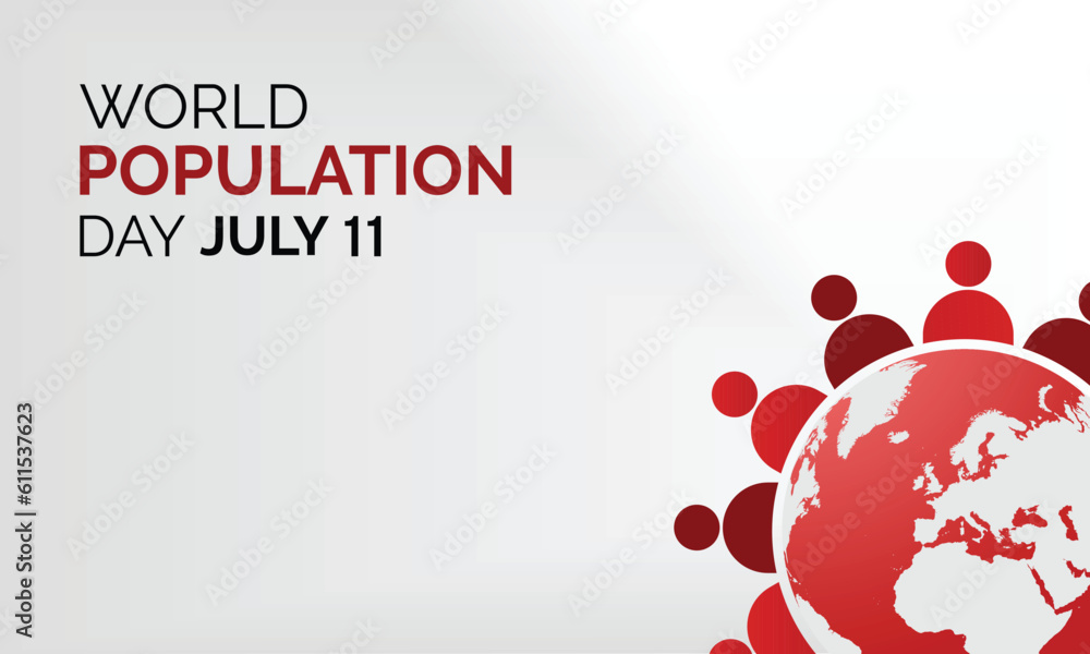 World Population day Greeting-11 july . Banner or poster design ...
