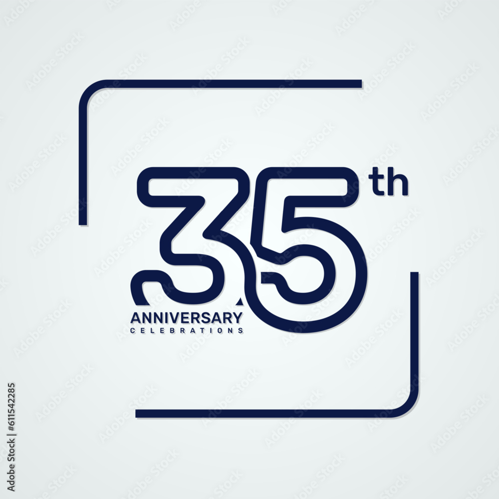 35th anniversary logo design with double line style concept, logo ...