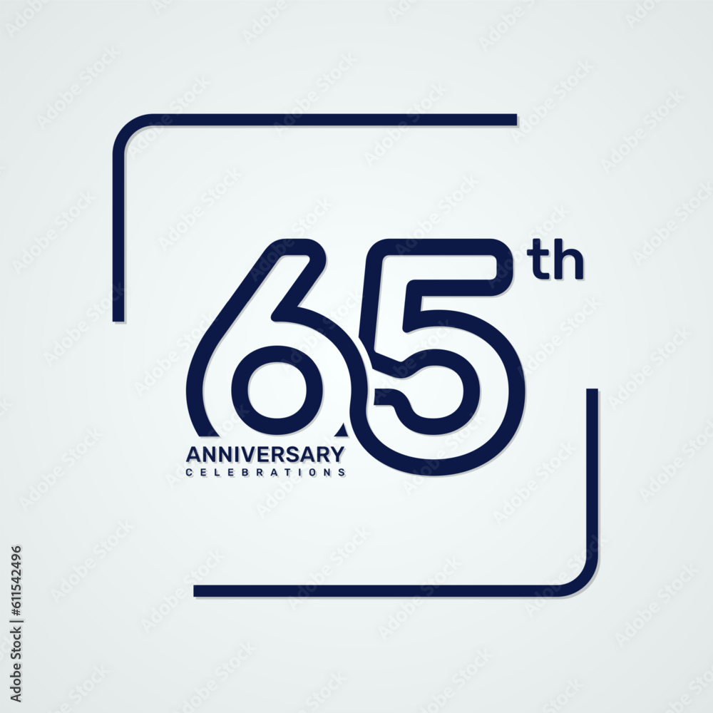 65th anniversary logo design with double line style concept, logo ...