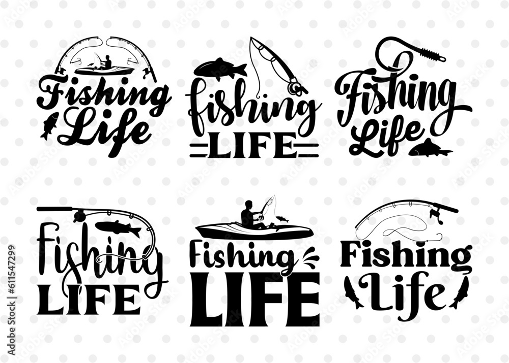 Fishing Life SVG Bundle, Fishing Rod Svg, Happy Fishing Svg, Fishing ...