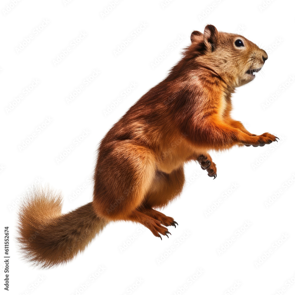 squirrel isolated on transparent background cutout Stock Illustration ...