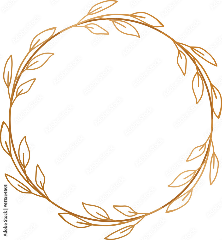 Luxury round gold floral frame border for wedding or engagement ...