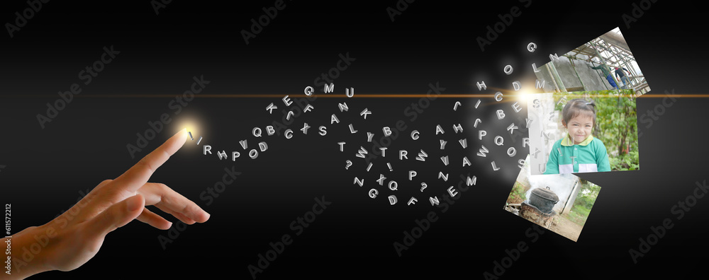 Text to image concept, text-to-image by generative AI chat bot ...