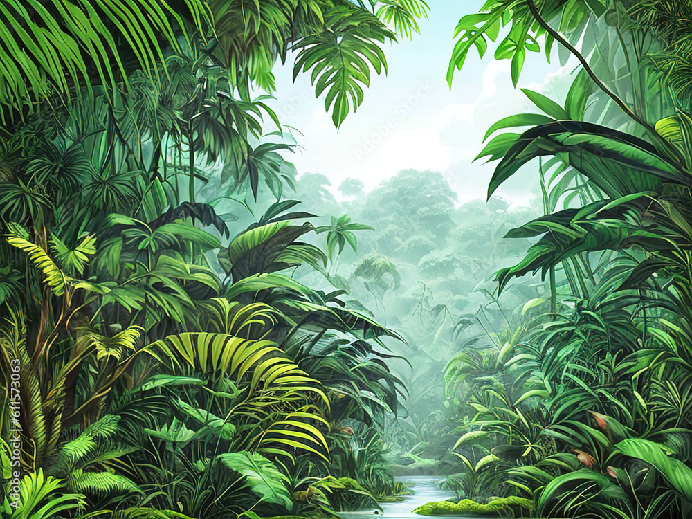 Fresh exotic tropical botanical illustration, palm tree, vegetable ...