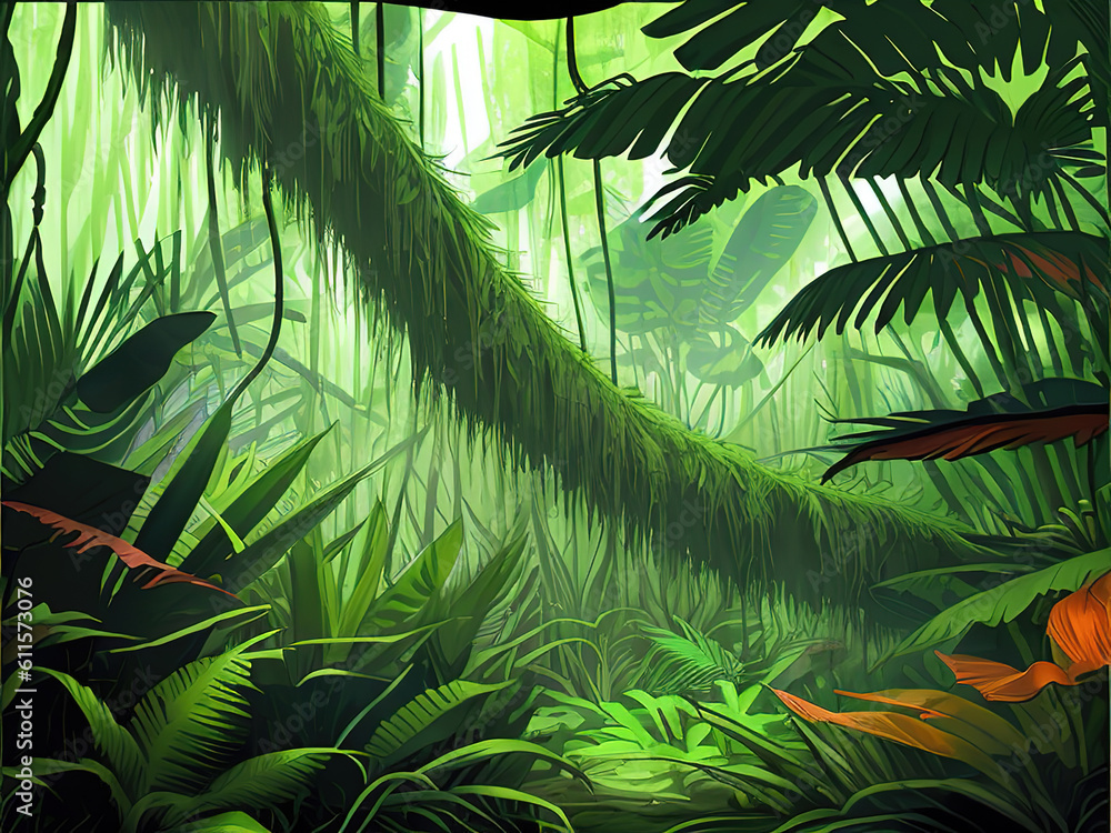 Fresh exotic tropical botanical illustration, palm tree, vegetable ...