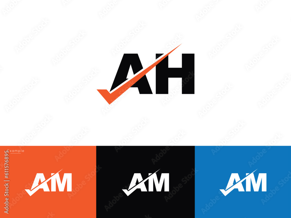 Check Mark Logo Ah ha Letter Template For You Stock Vector | Adobe Stock