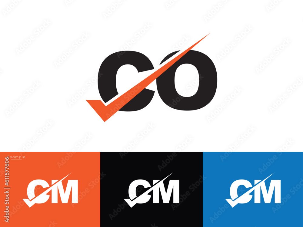 Vetor de Initial Business co oc Logo Letter And Check mark symbol do ...