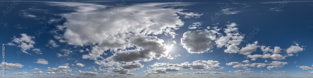 blue skybox with cumulus clouds as seamless hdri 360 panorama with ...