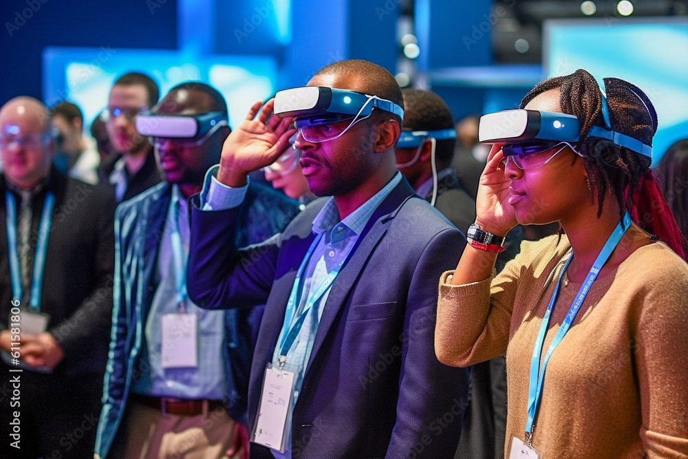 Virtual reality presentation trying the mask created with Generative AI ...