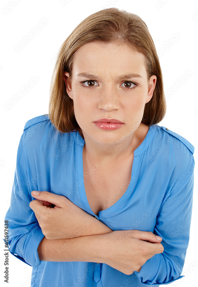Girl, face with anxiety and upset in portrait, teenager is unhappy and ...